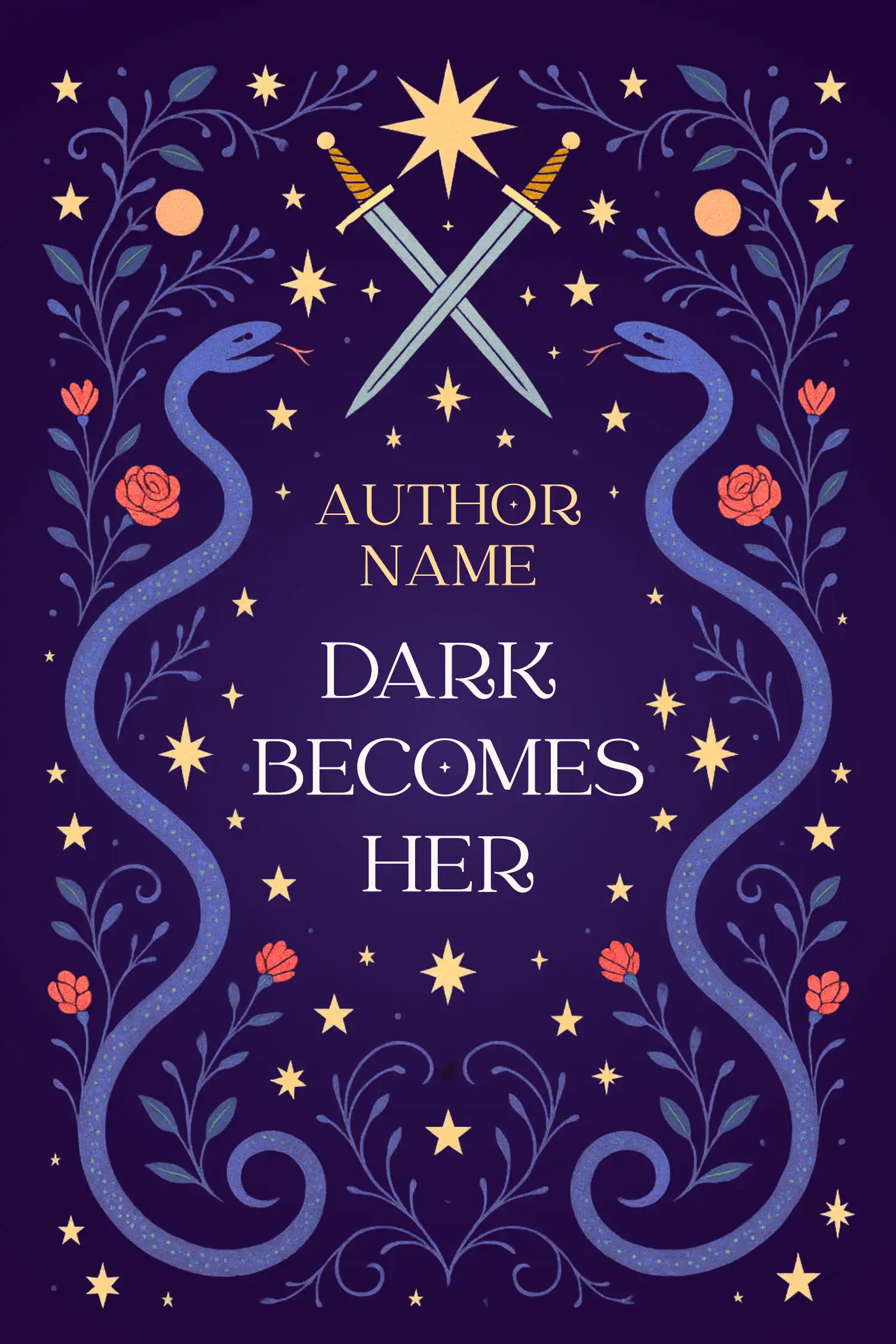 Dark Becomes Her - Editable Fantasy Book Cover Template, Instant ...